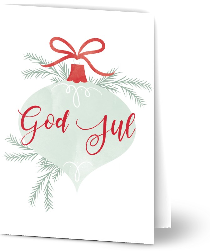 Julkort, fotokort (1 foto), framed, tecknad, mönstrad, mönster, träd ...